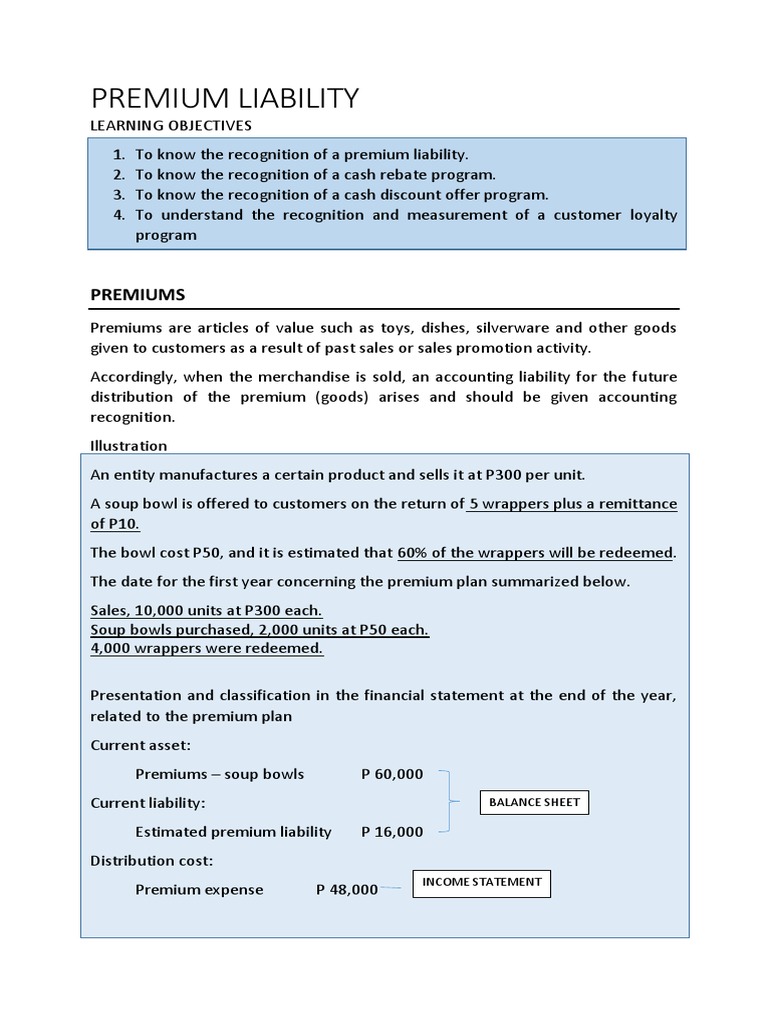 Chapter 2 - Premium Liability | PDF | Business | Finance & Money Management