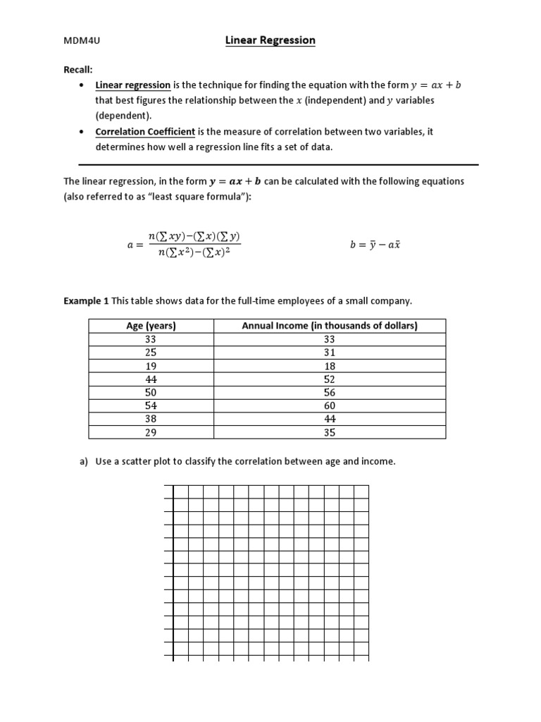 Lesson Linear Regression PDF | PDF
