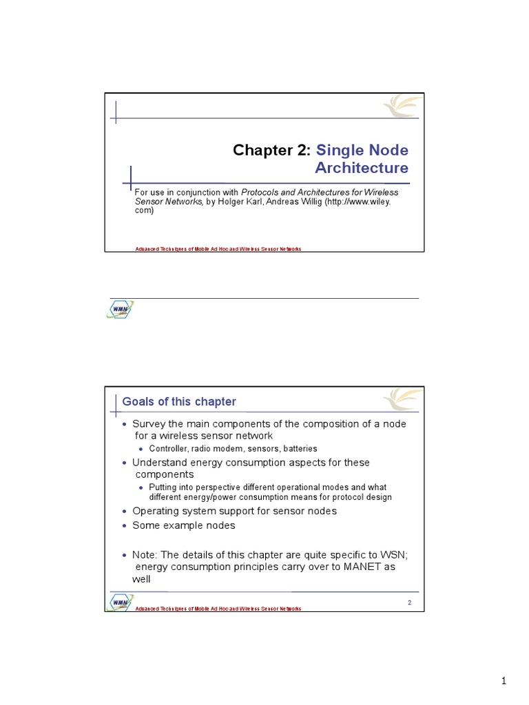 Single Node Architecture: Goals of This Chapter | PDF | Wireless Ad Hoc ...