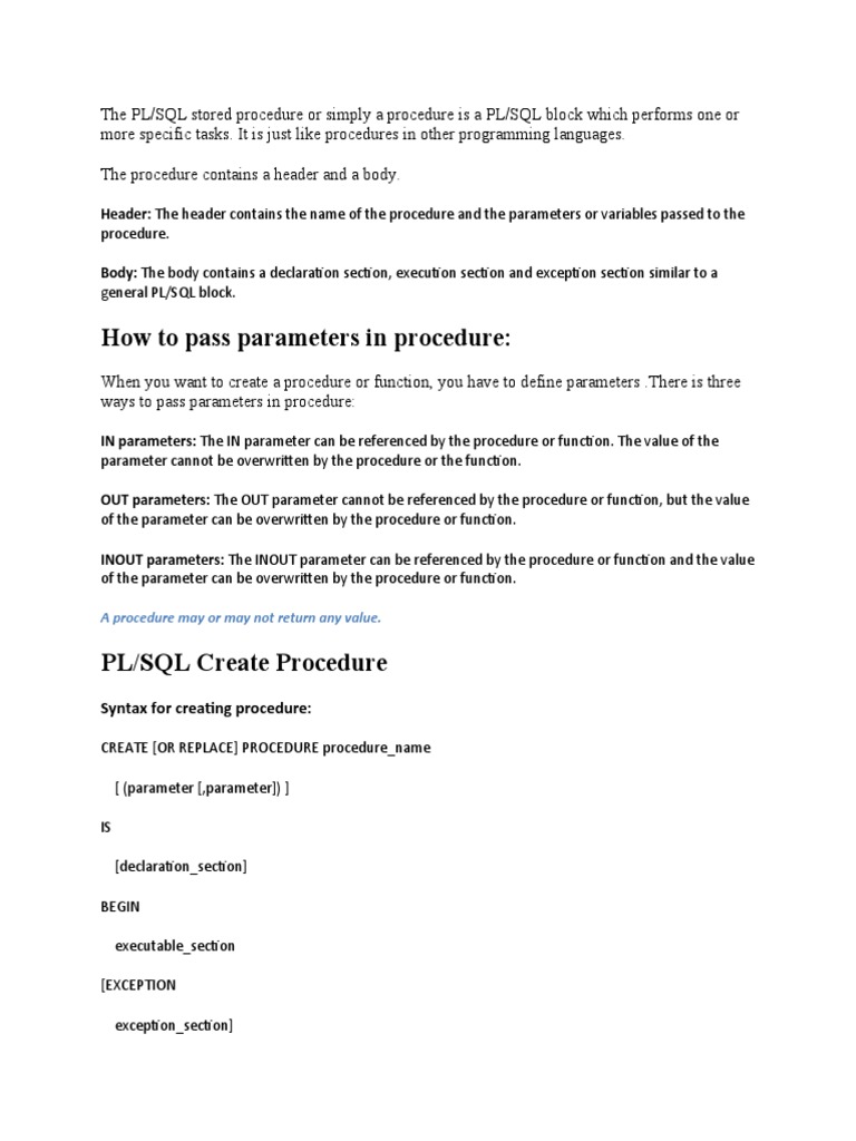 An In Depth Guide To Pl Sql Procedures And Functions Syntax Parameters Creation And Usage