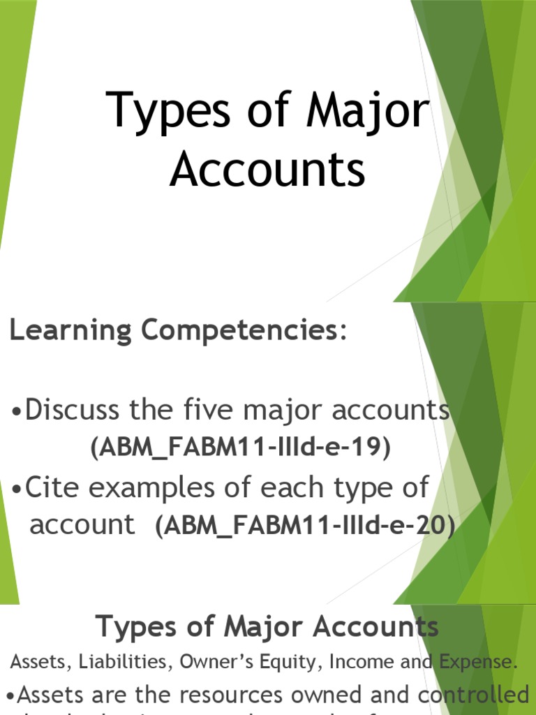 Types of Major Accounts | PDF | Revenue | Loans