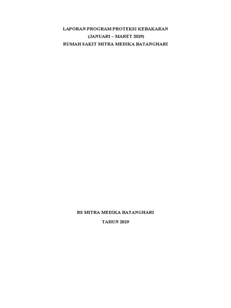 Laporan Program Proteksi Kebakaran | PDF