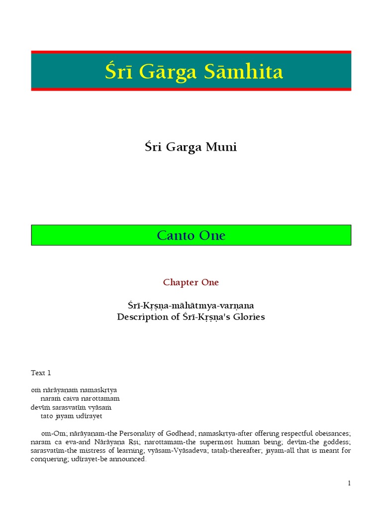 Garga Samhita | PDF | Hindu Mythology