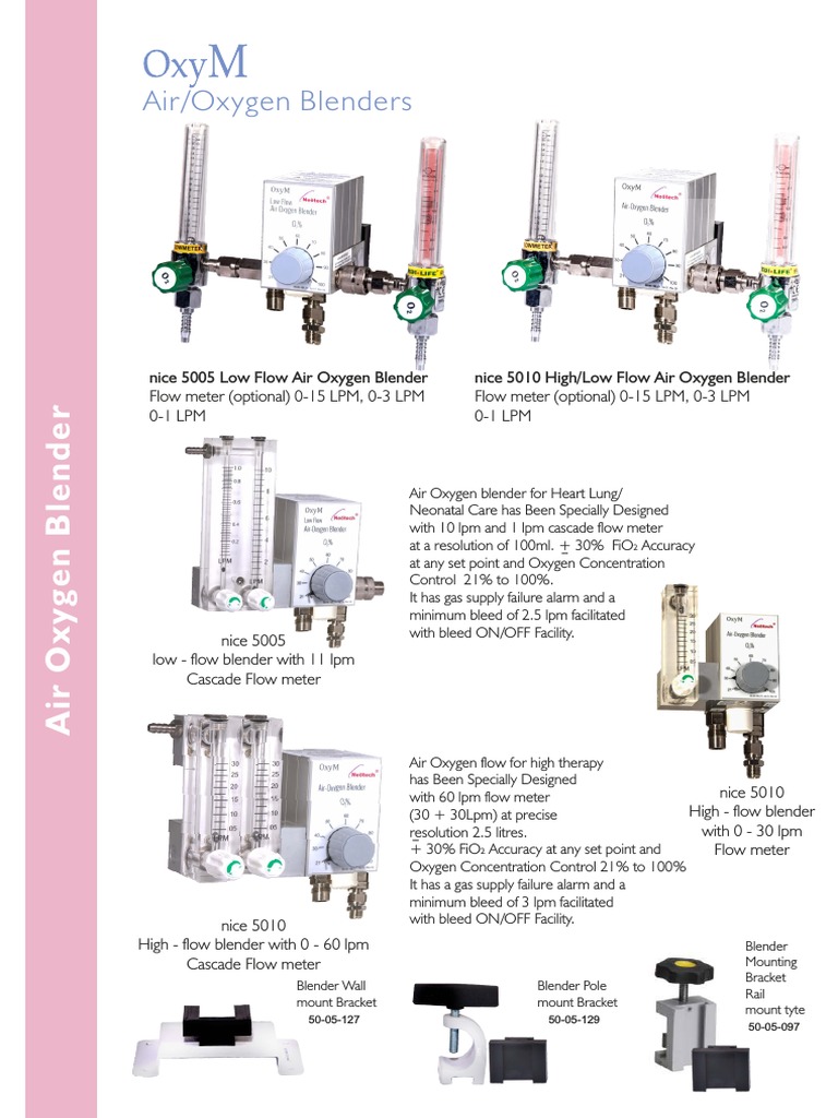 Neonatal Air Oxygen Blender Specs | PDF | Respiration | Clinical Medicine