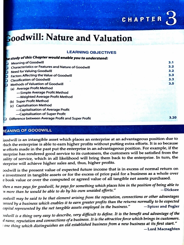 Goodwill Chapter Accountancy Class 12 Updated | PDF