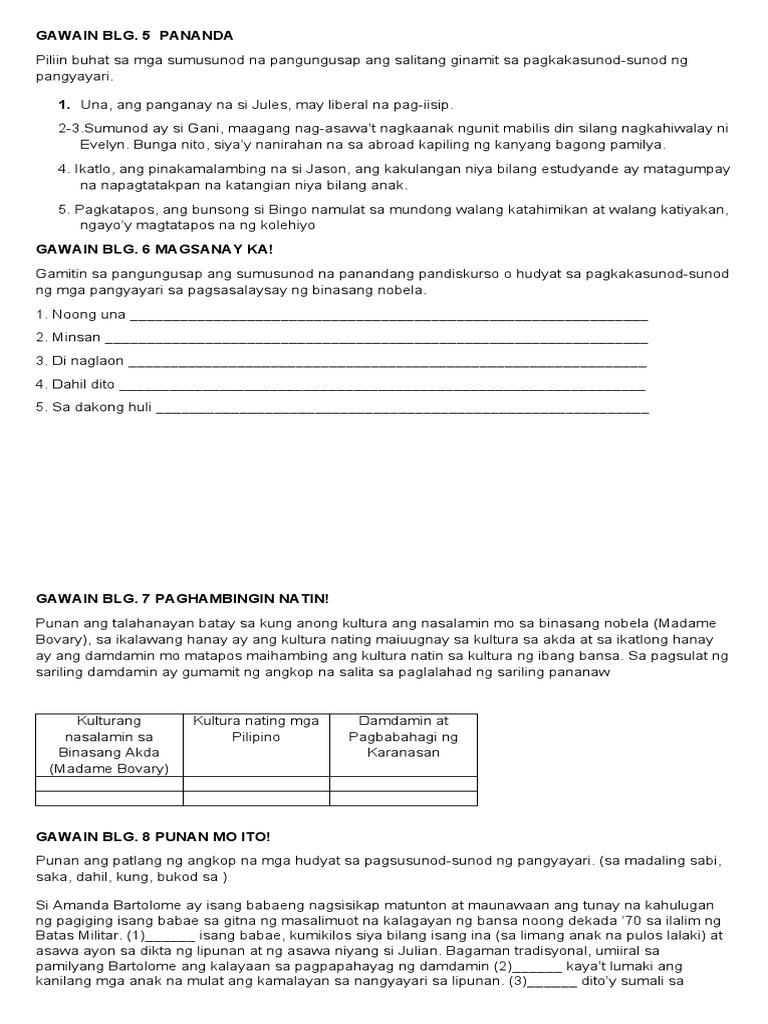 Act Sheets WK 6-7 | PDF