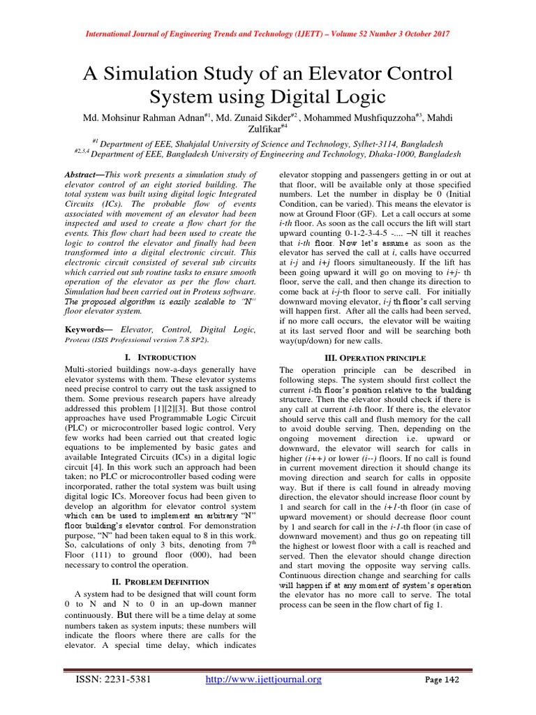 Elevator Control System Using Digital Logic | PDF | Electronic Design ...