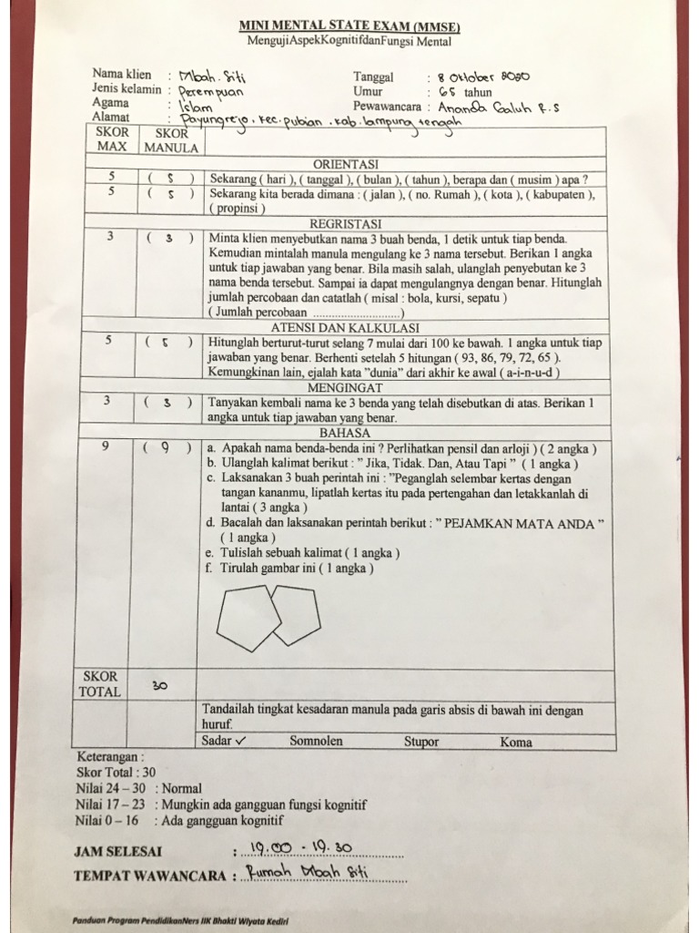 Pengkajian Mmse 2 PDF | PDF