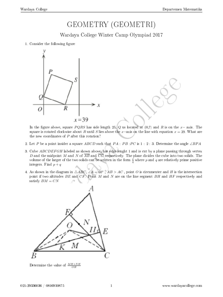 2017 Smp-Matematika Soal-Isian Geometry Geometri | PDF | Triangle ...