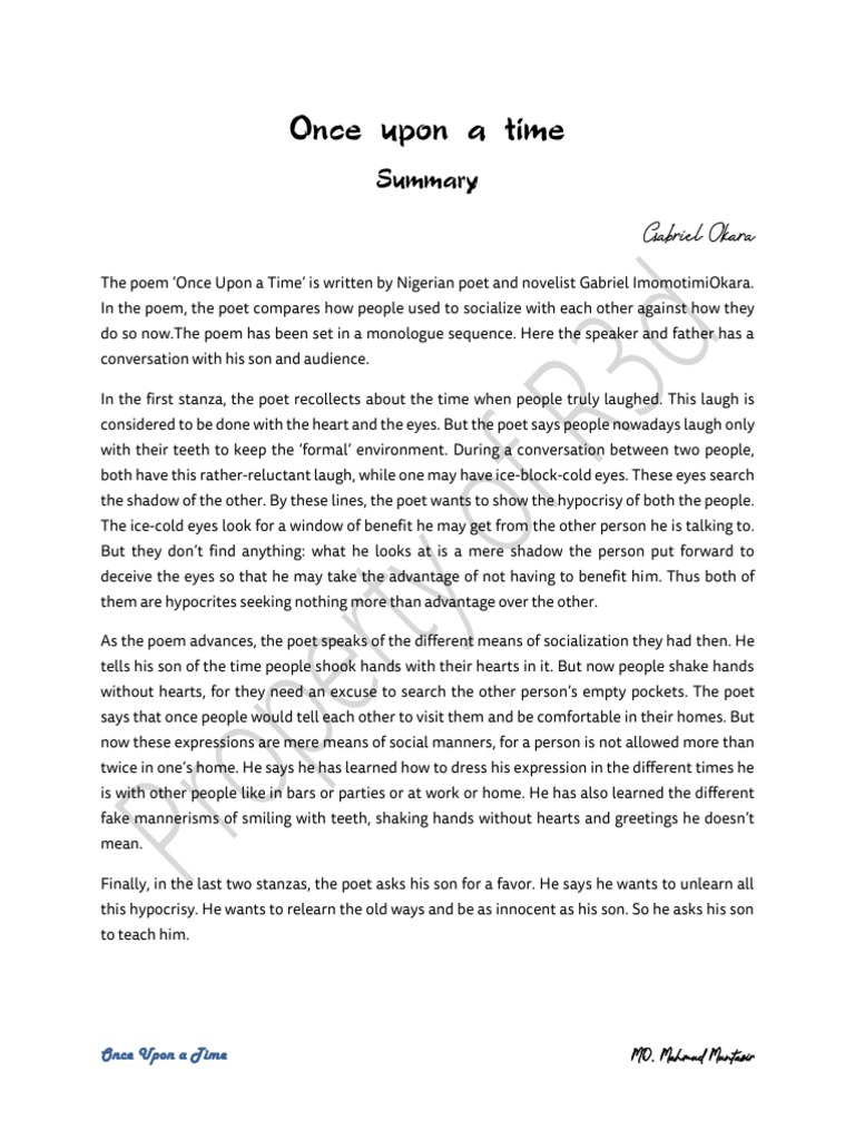 Once Upon A Time-Summary PDF | PDF