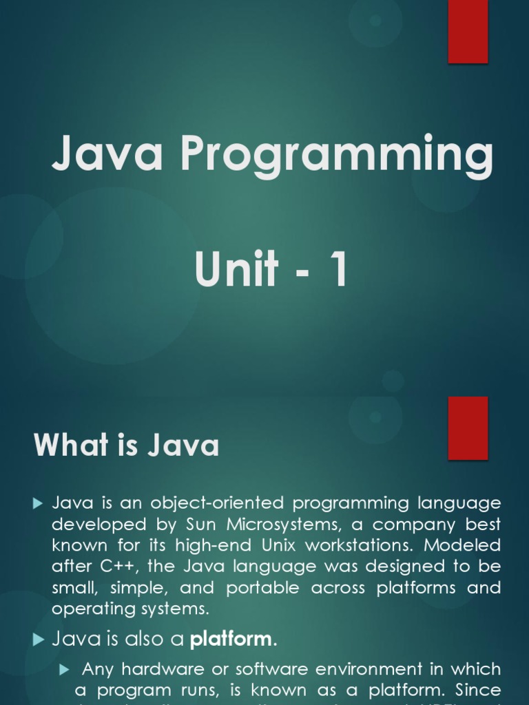 Java Unit - 1 - Part - 1 | PDF | Method (Computer Programming ...