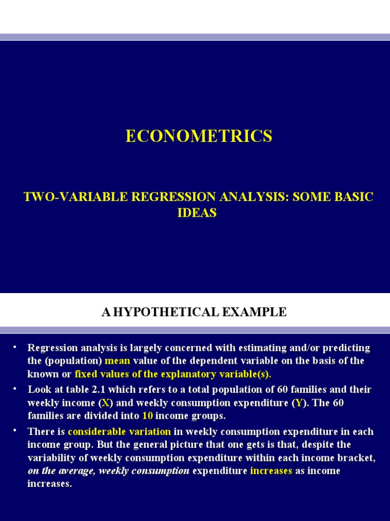 Two-Variable Regression Analysis, Some Basic Ideas | Download Free PDF ...