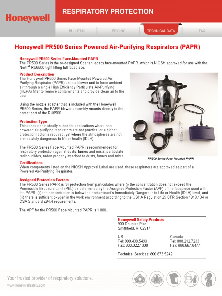 PR500 Tech Data Sheet - FINAL | PDF | Workplace | Occupational Safety And Health