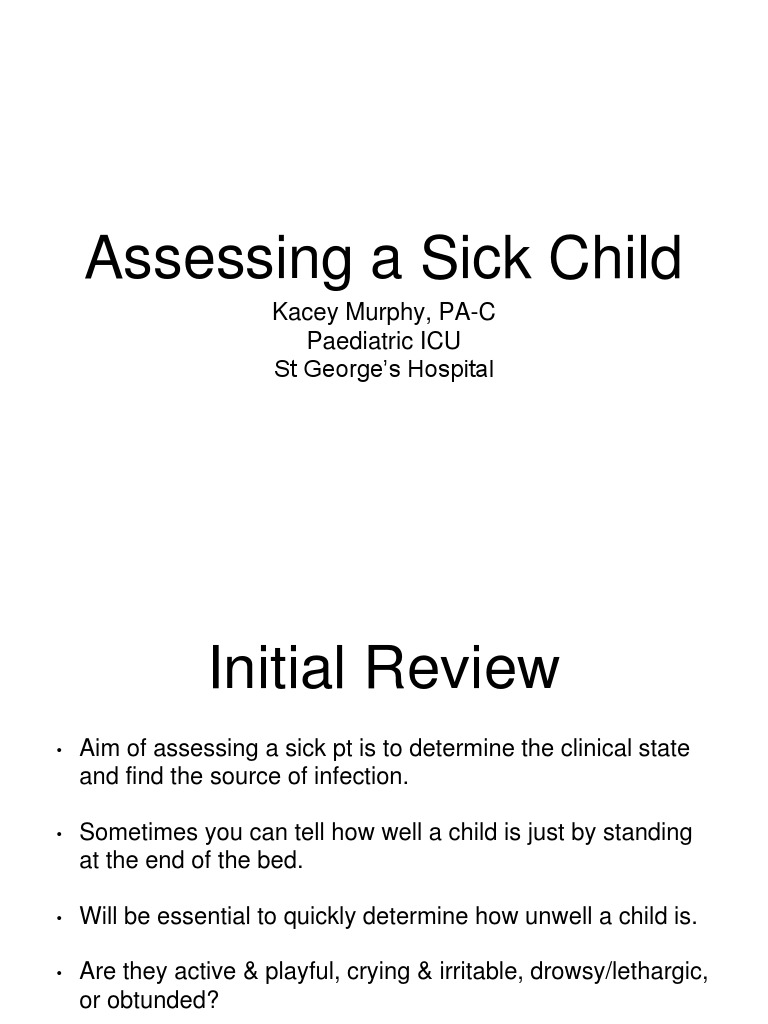 Assessing a Sick Child: A Guide | PDF | Medical Specialties | Clinical ...
