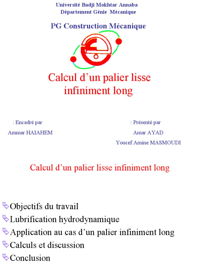 Calcul des Paliers Hydrodynamiques | PDF | Palier (mécanique ...