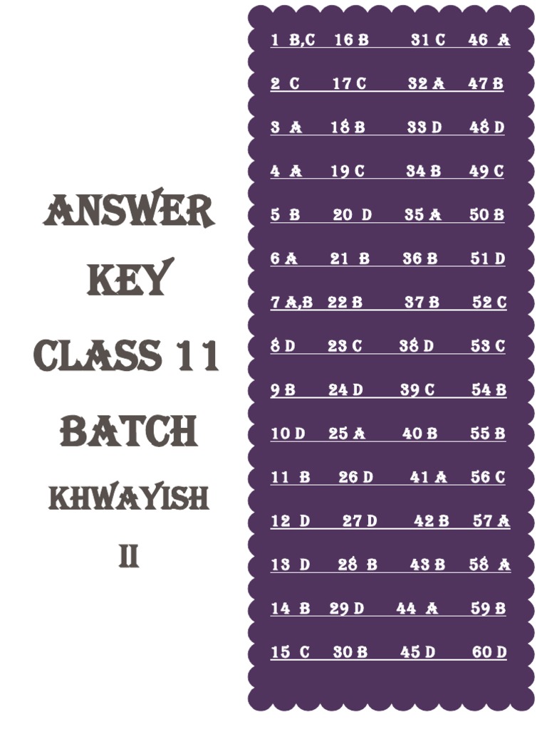 Answer Key Biology Batch 2 PDF | PDF