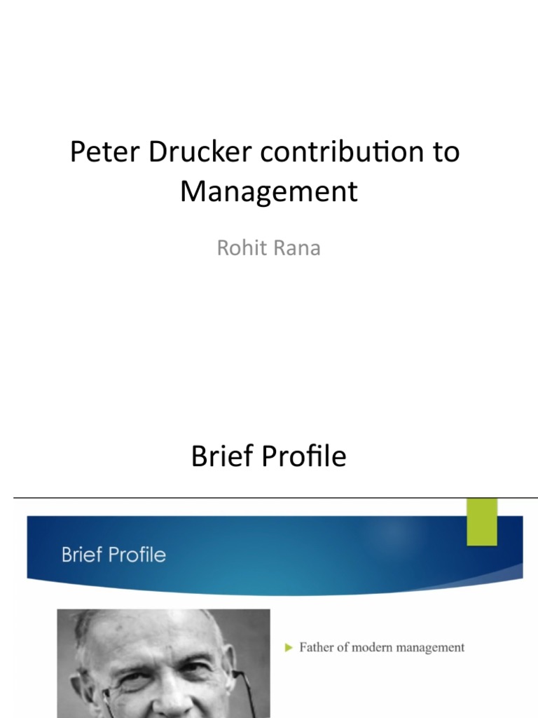 Peter Drucker's Impact on Management Theory | PDF | Career & Growth