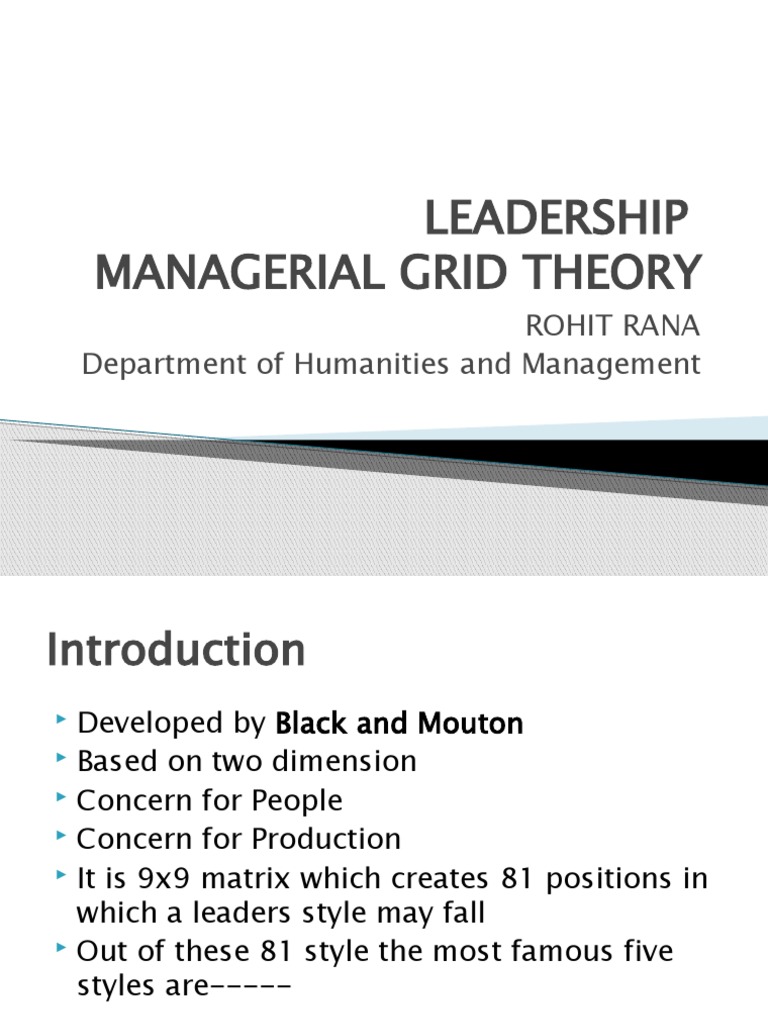 LEADERSHIP Managerial Grid Theory | PDF