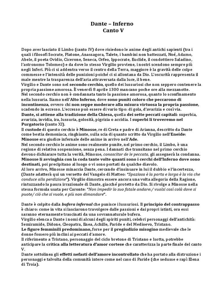 Dante - Inferno Canto V PDF | PDF