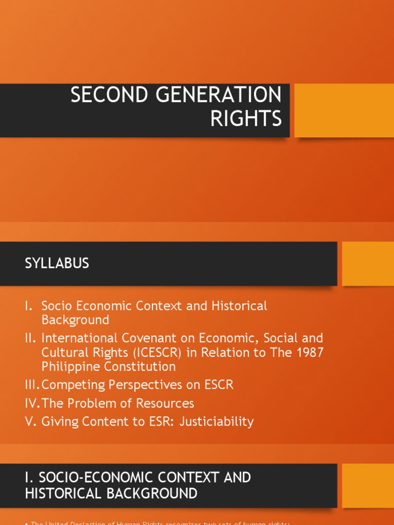 Second Generation Rights | PDF | Labour Law | Political Science
