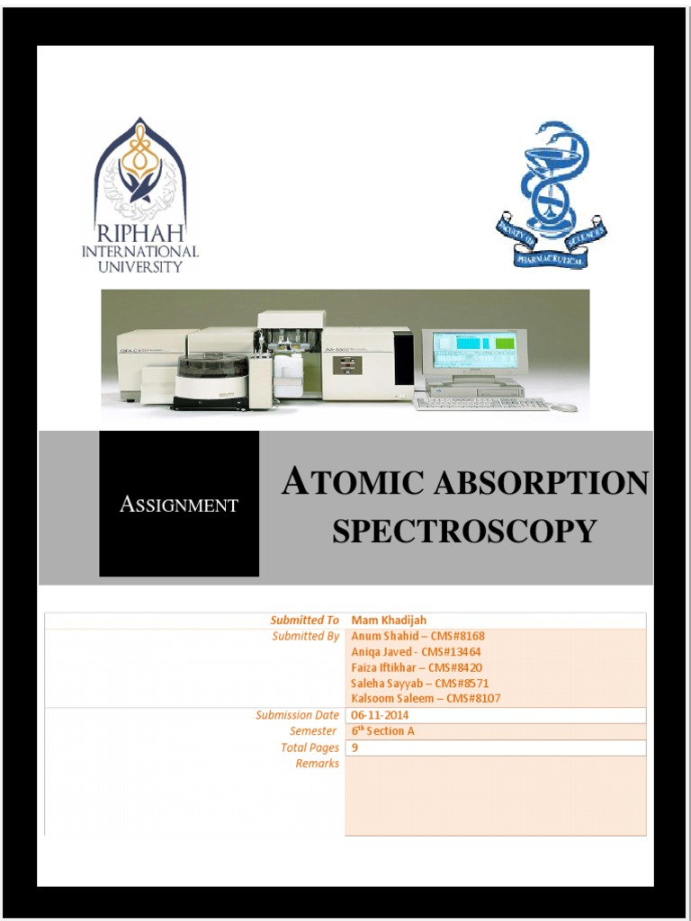 Atomic Absorption Spectros PDF | PDF | Atomic Absorption Spectroscopy | Absorption Spectroscopy
