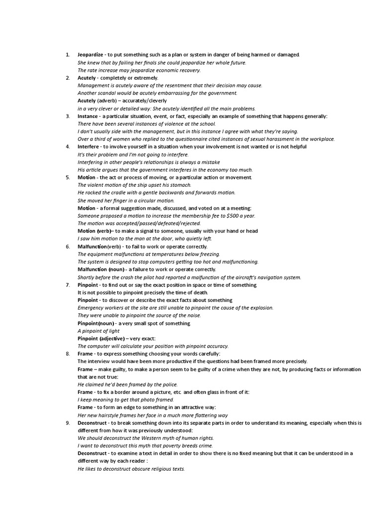 C1, C2 Word List | PDF | Narrative | Amplifier