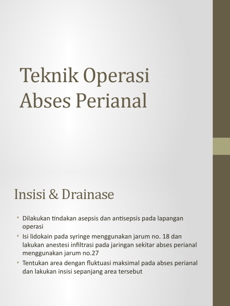 Abses Perianal | PDF | Griya & Taman