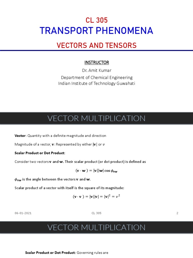 Lecture2 - Vectors Tensors 1 PDF | PDF | Euclidean Vector ...