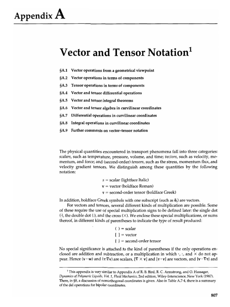 Vector and Tensor Notation Overview | PDF | Tensor | Divergence