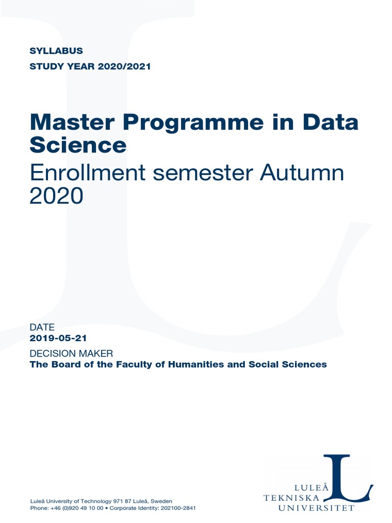 Utbildningsplan FNDSA PDF | PDF | Academic Degree | Master's Degree