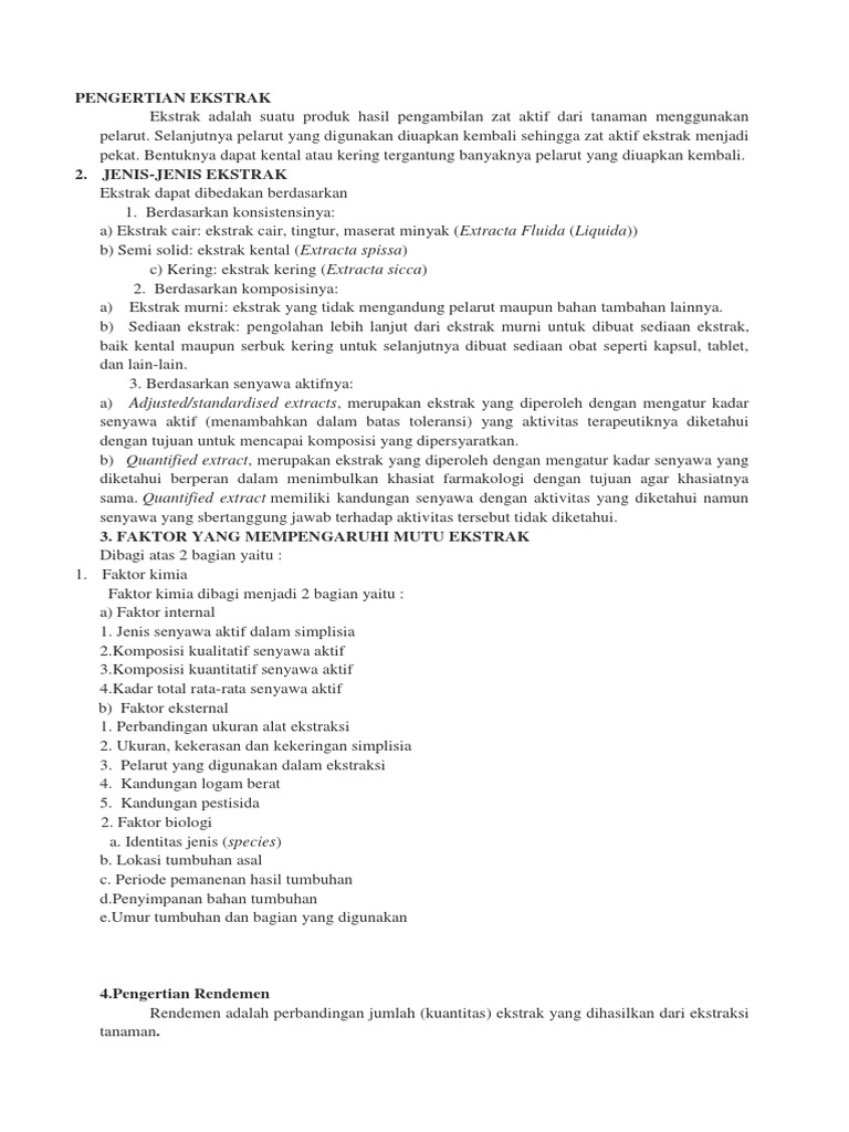 EKSTRAK Dan RENDEMEN | PDF