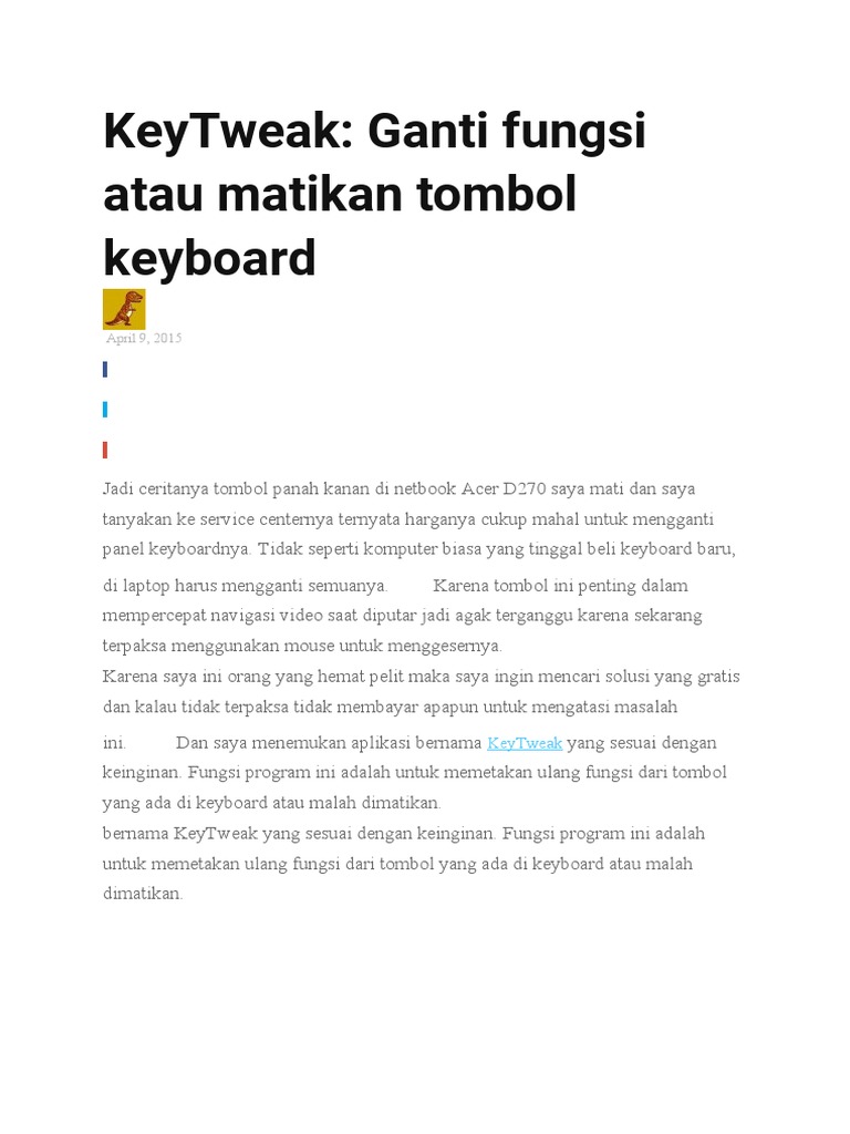 KeyTweak Ganti Fungsi Atau Matikan Tombo | PDF