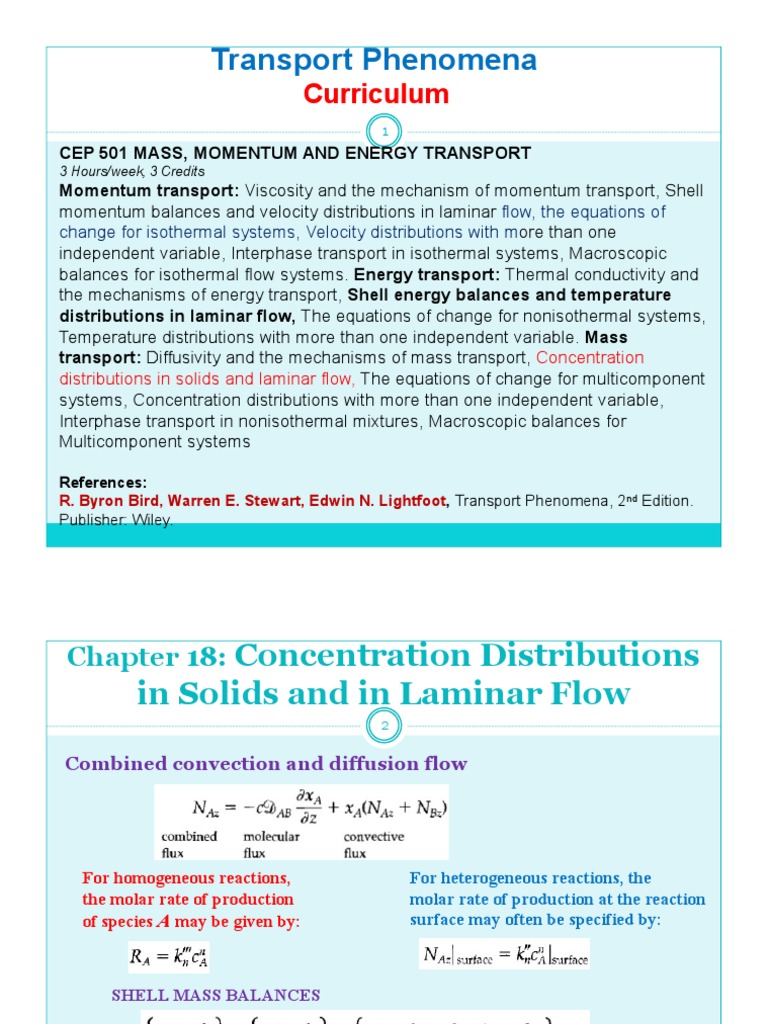 Transport Phenomena - MSC - Lecture 11 | PDF | Transport Phenomena ...