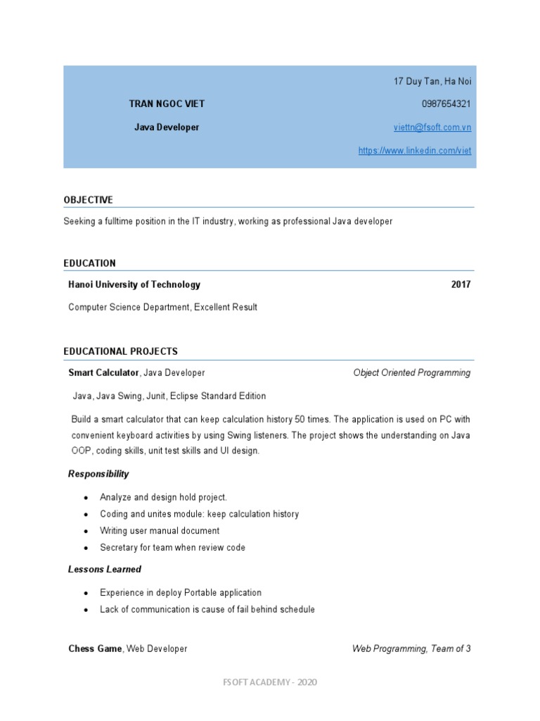 Long - Fresher CV Template | PDF | Eclipse (Software) | Spring Framework