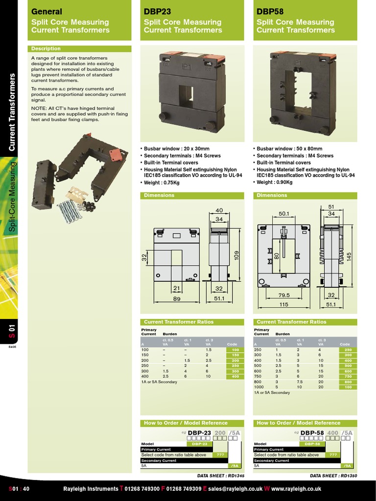 Split Core Measuring Current Transformers Split Core Measuring Current Transformers Split Core ...