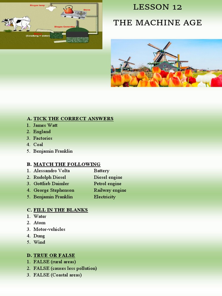 Class 5 Lesson 12 The Machine Age PDF | PDF