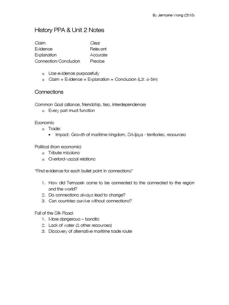 History Notes For Secondary 1 | PDF | British Empire
