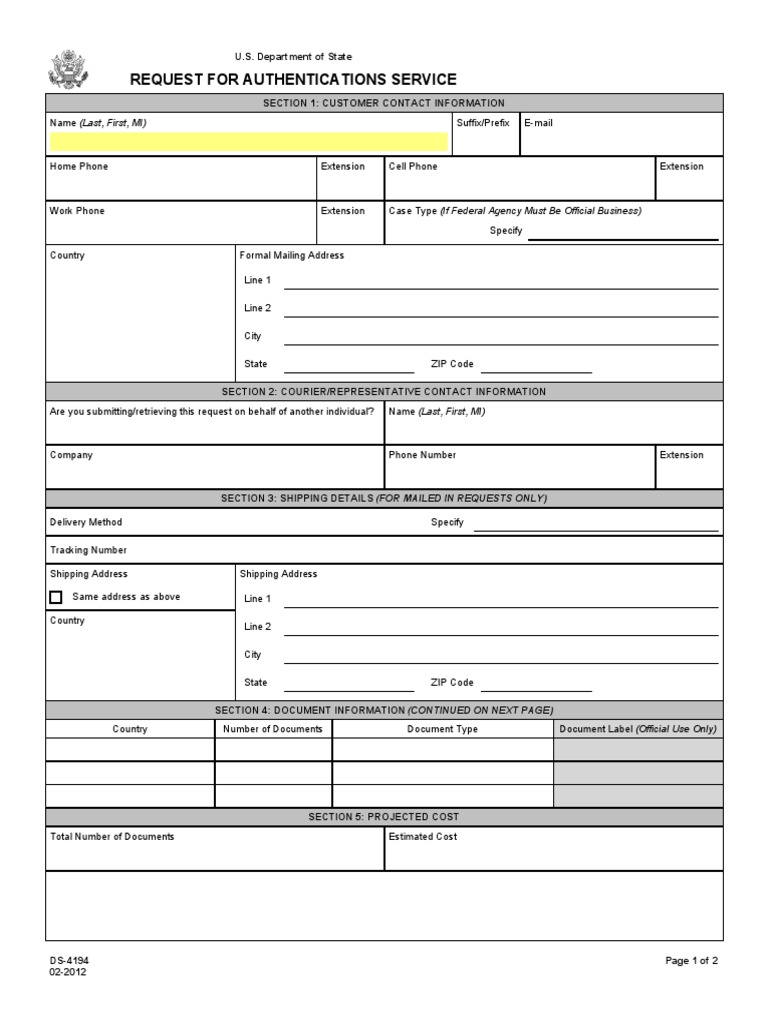 DS-4194 - To National Level To Get Authenticated | Download Free PDF ...