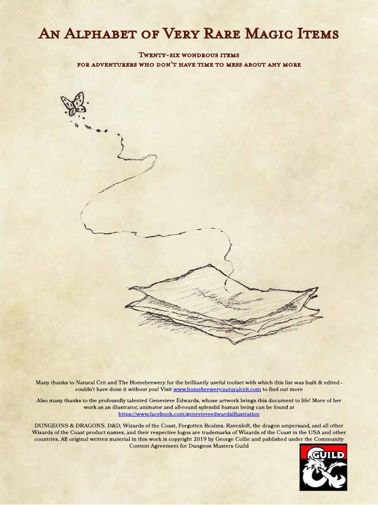 Very Rare Magic Items by The Alphabet | PDF