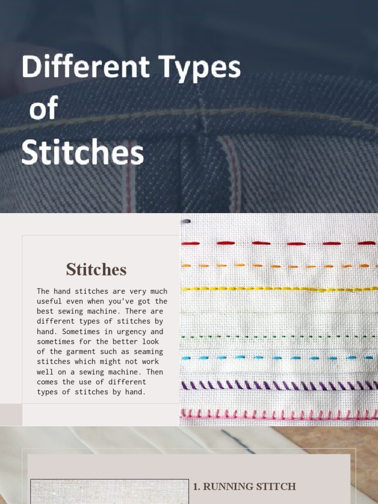 Types of Stitches | PDF | Sewing | Sewing Machine