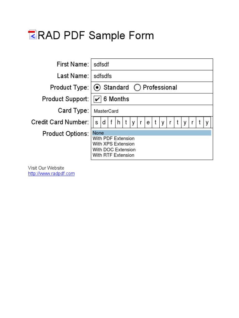 RAD PDF Sample Form | PDF