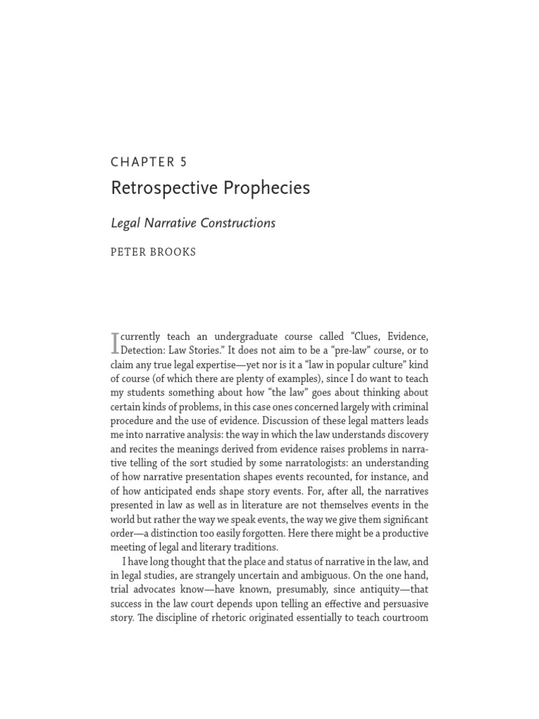 Retrospective Prophecies: Legal Narrative Constructions | PDF | Expert ...
