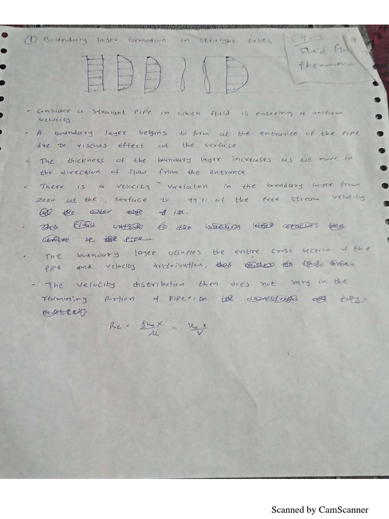 Boundary Layer Formation in Straight Tube PDF | PDF