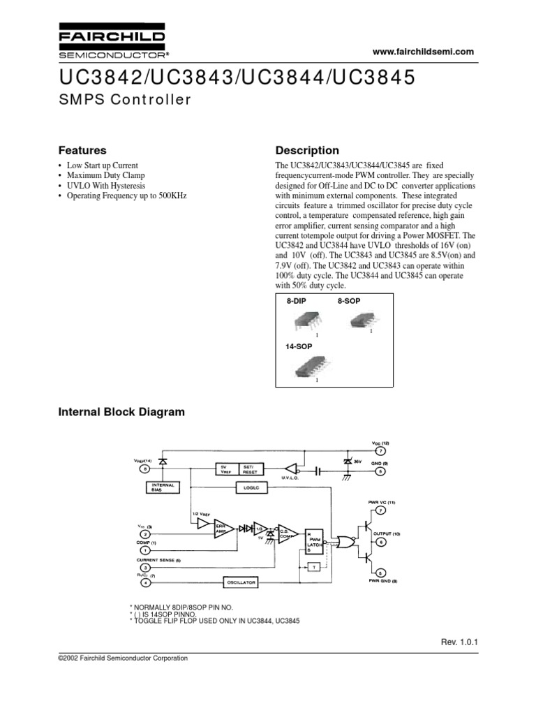Uc3843 SMPS CONTROLLER | PDF | Electronic Oscillator | Amplifier