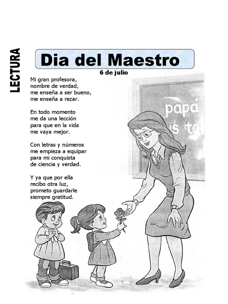 Ficha de Día Del Maestro para Primaria | PDF