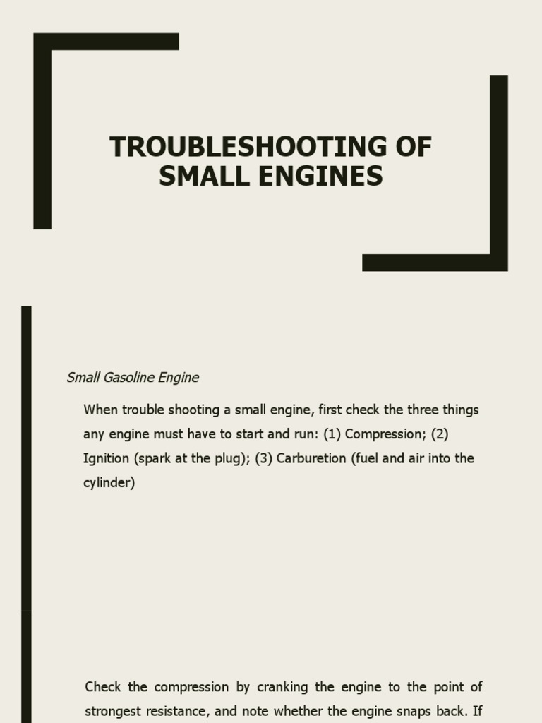 Small Engine Troubleshooting Guide | PDF | Transmission (Mechanics ...