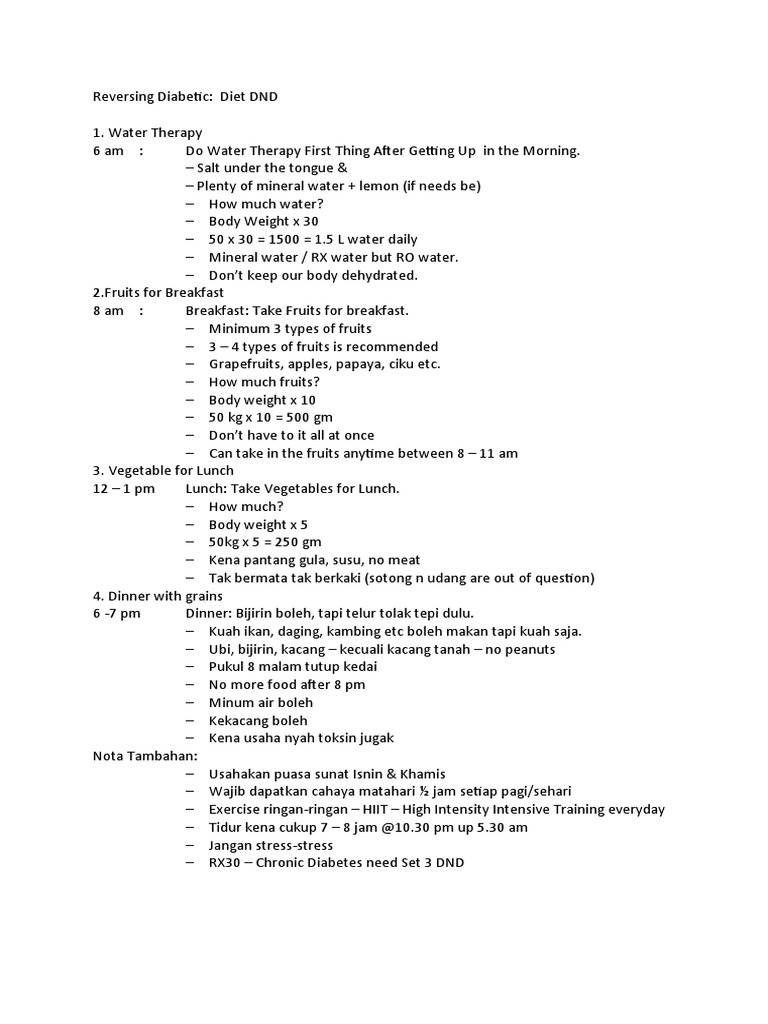 Diabetic Reversal Diet Plan Guide | PDF