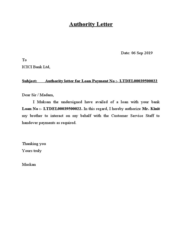 Authority Letter | PDF