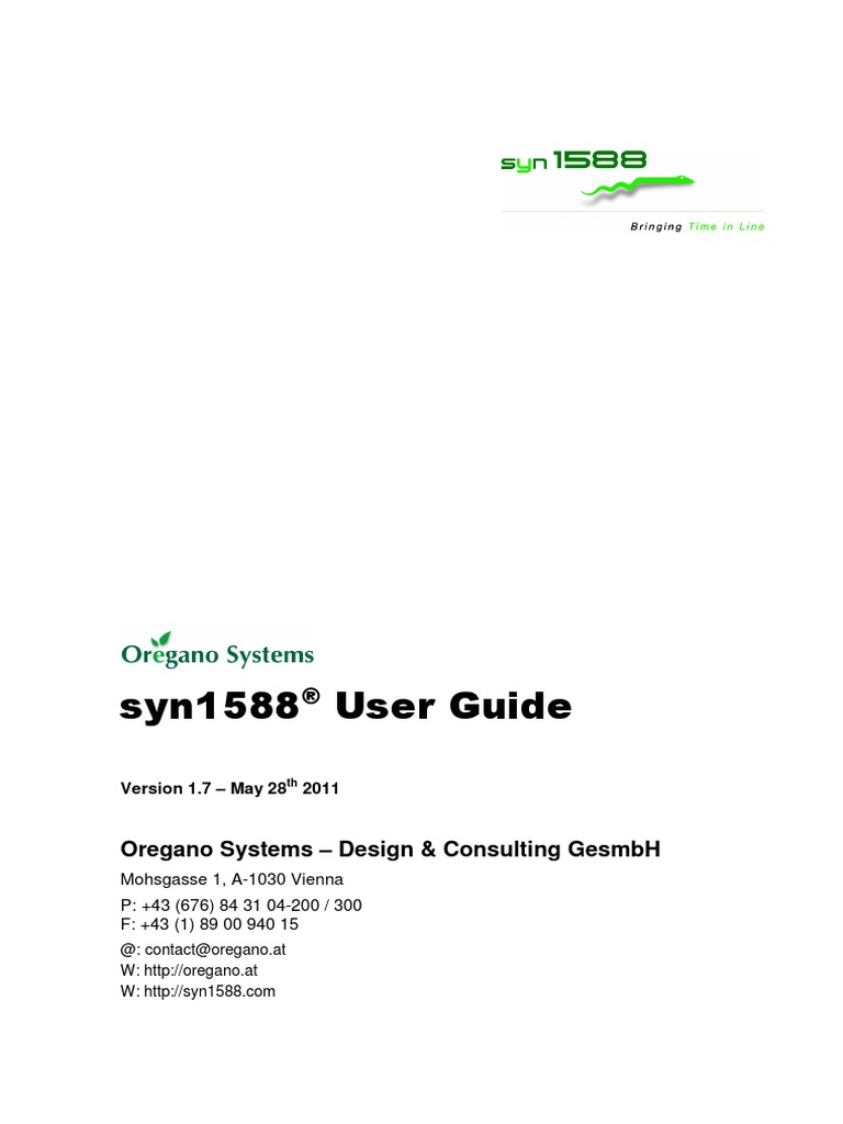 Syn1588 User Guide | PDF | Network Interface Controller | Device Driver