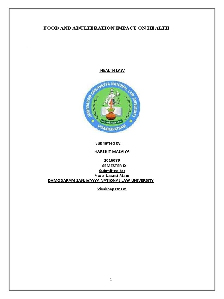 Health Law Project | PDF | Food And Drink | Foods